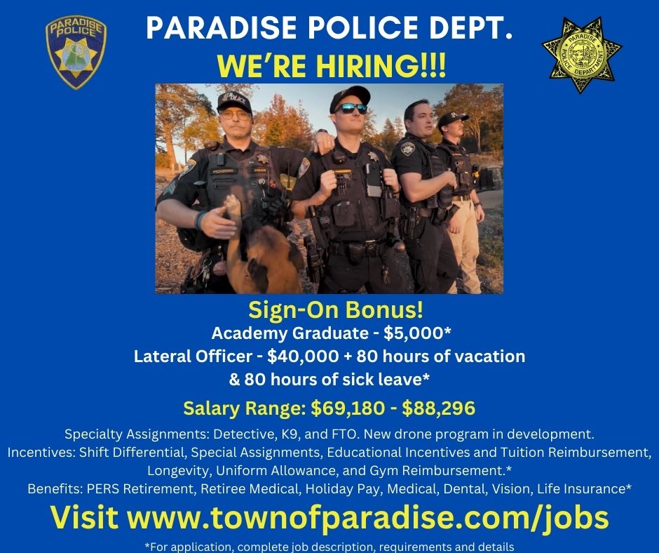Lateral Police Officer | Paradise, CA