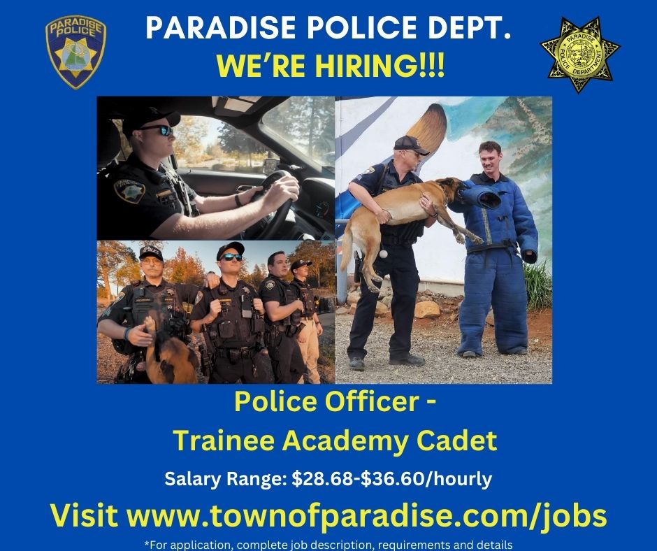 Police Officer Trainee - Sponsored Academy Cadet | Paradise, CA